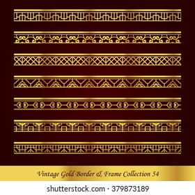 Vintage Gold Border Frame Vector Collection Stock Vector (Royalty Free ...