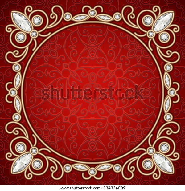 Vintage Gold Jewelry Frame Vector Gold Stock Vector (Royalty Free ...