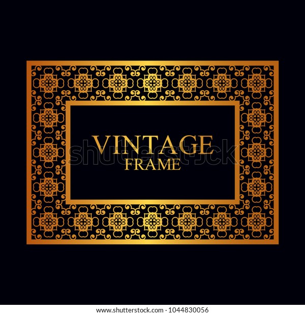 Vintage Golden Border Frame Retro Ornamental Stock Vector (Royalty Free ...