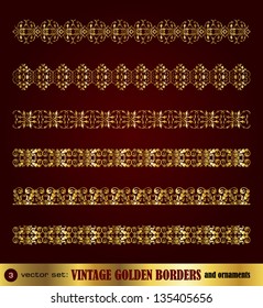 Vintage Golden Borders Set 3 Stock Vector (Royalty Free) 135405656 ...