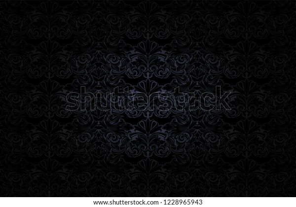 Vektor Stok Vintage Gothic Background Dark Grey Black (Tanpa Royalti ...