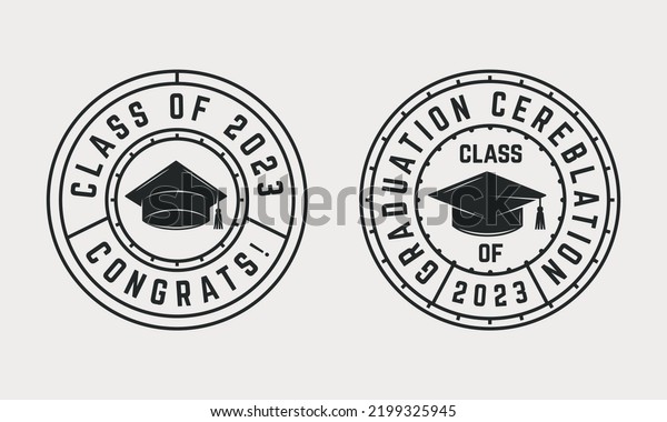 Vintage Graduation Badges Labels Circle Graduation Stock Vector ...