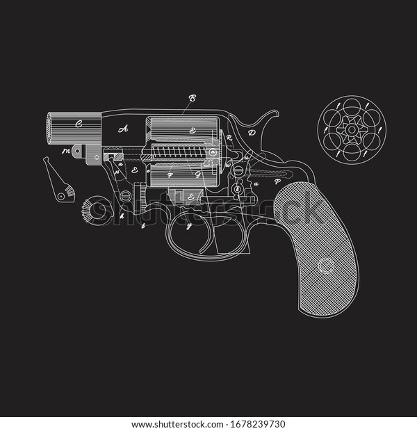 Vintage Gun Drawing Vintage Vector Illustration Stock Vector (Royalty ...