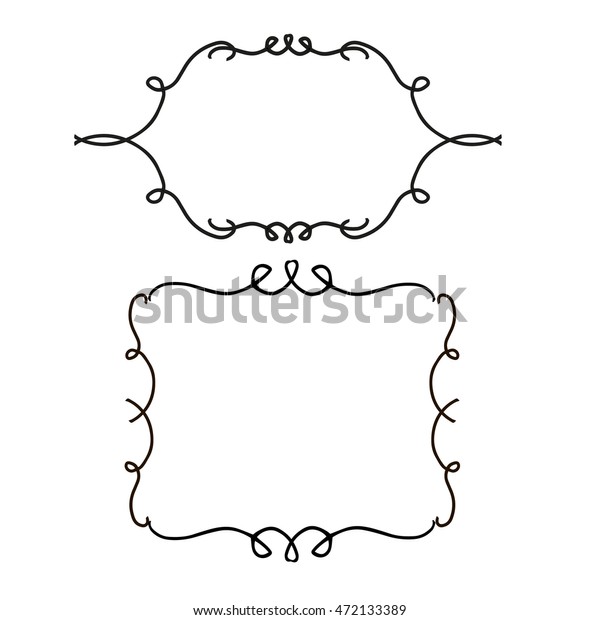 Vintage Hand Draw Frame Stock Vector (Royalty Free) 472133389 ...