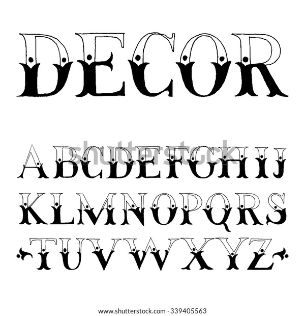 Vintage Hand Drawn Decorative Type Your stockvector (rechtenvrij) 339405563
