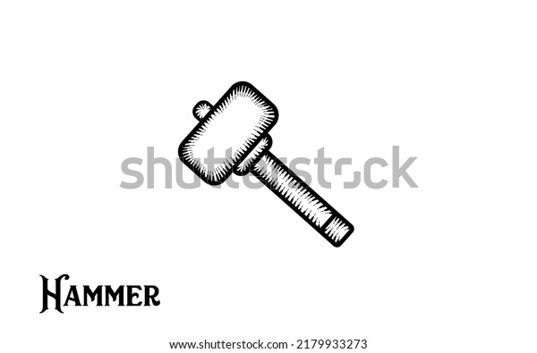 Vintage Hand Drawn Hammer Vector Stock Vector (Royalty Free) 2179933273 ...