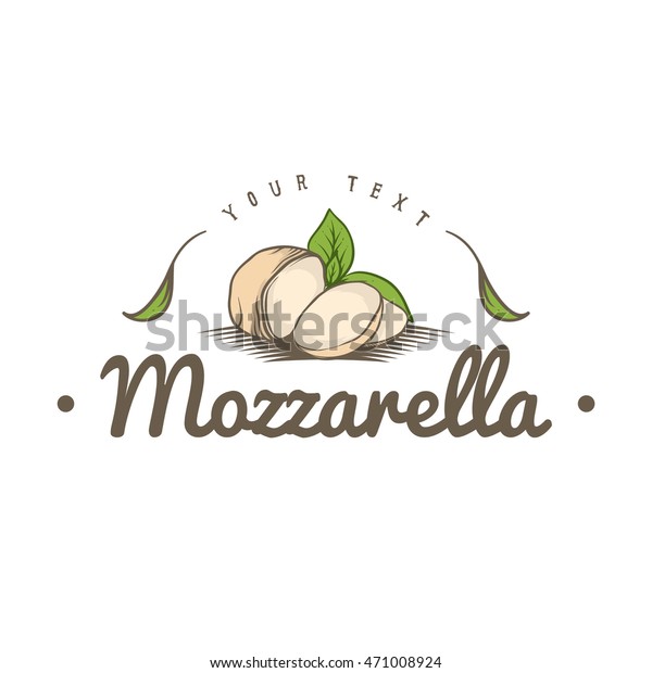 Plantilla de logotipo de mozzarella dibujada a mano