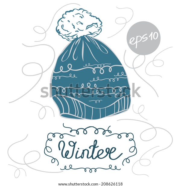 Vintage Handdrawn Winter Cap Vector Illustration Stock Vector (Royalty ...