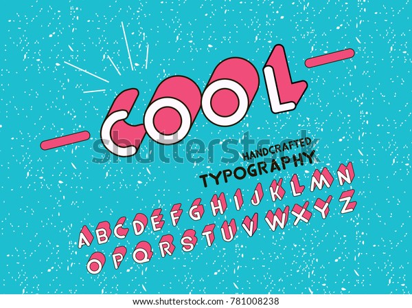 Vintage Handmade Font Vector Modern Colorful Stock Vector (Royalty Free ...