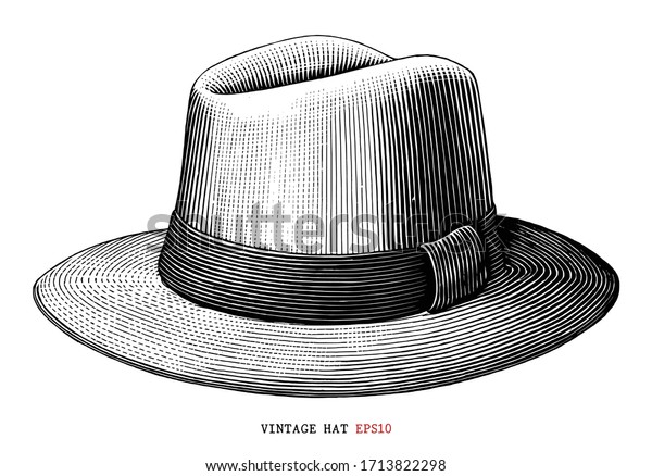 Vintage Hat Hand Draw Engraving Style Stock Vector (Royalty Free ...