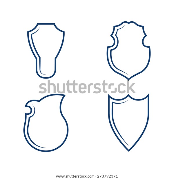Vintage Heraldic Shield Shapes Labels Design: เวกเตอร์สต็อก (ปลอดค่า ...