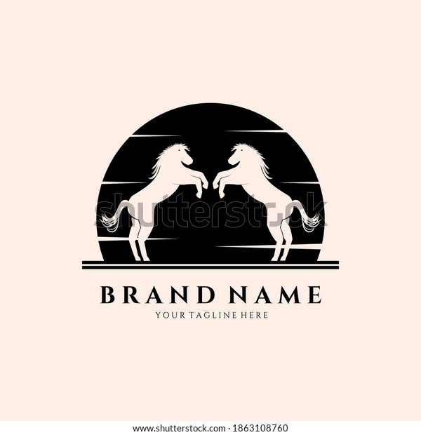 Vintage Horse Logo Vector Template Illustration Stock Vector (Royalty ...