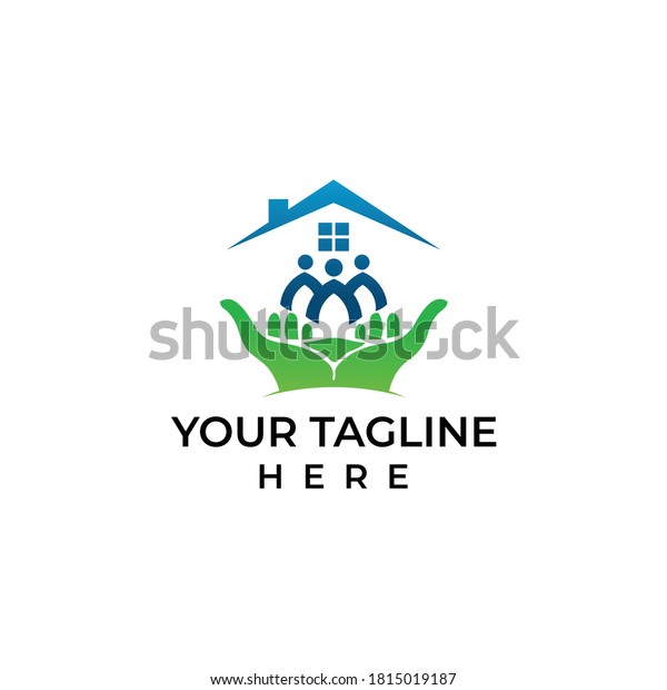 Vintage House Hand Logo Vector Design Stock Vector (Royalty Free ...