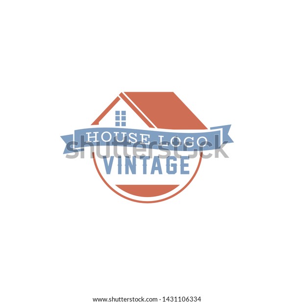 Vintage House Logo Design Vector Stock Vector (Royalty Free) 1431106334 ...