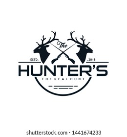 Vintage Hunter Logo Design Vector: vector de stock (libre de regalías ...