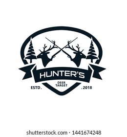 Vintage Hunter Logo Design Vector: vector de stock (libre de regalías ...