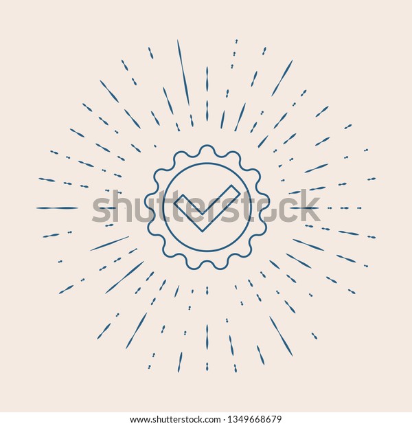 Vintage Illustration Sun Rays Check Mark Stock Vector (Royalty Free ...