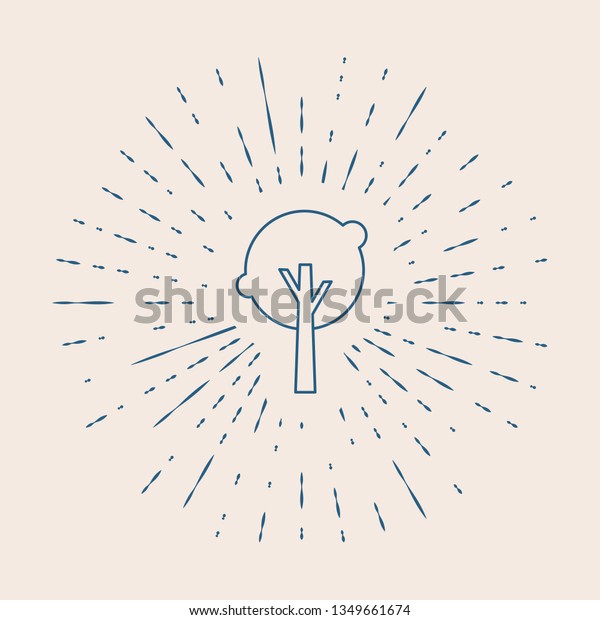 Vintage Illustration Sun Rays Tree Vector Stock Vector (Royalty Free ...