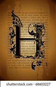 Vintage Initial Letter H Stock Vector (Royalty Free) 68603227 ...