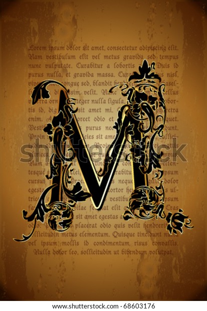 Vintage Initial Letter M Stock Vector (Royalty Free) 68603176