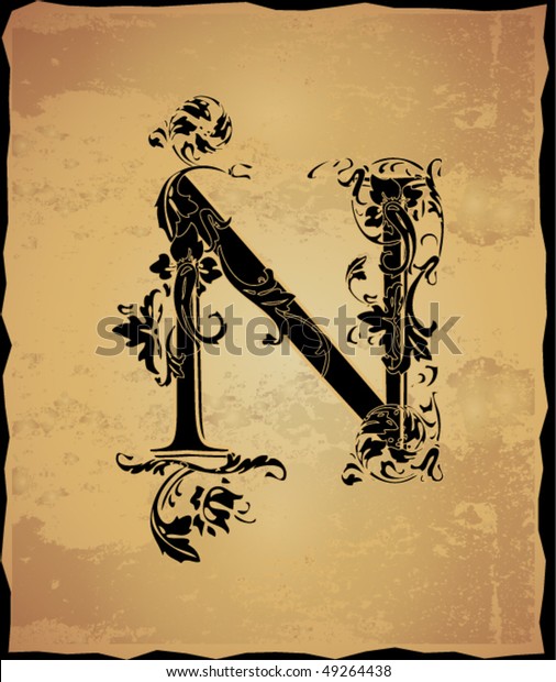 Vintage Initials Letter N Stock Vector (Royalty Free) 49264438