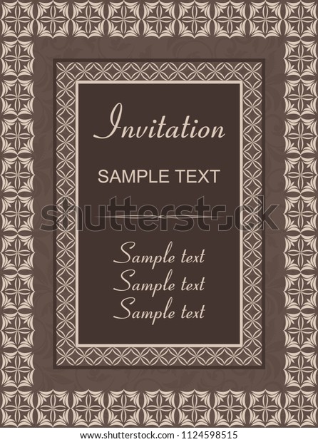 Vintage Invitation Card Victorian Pattern Stock Vector (Royalty Free ...