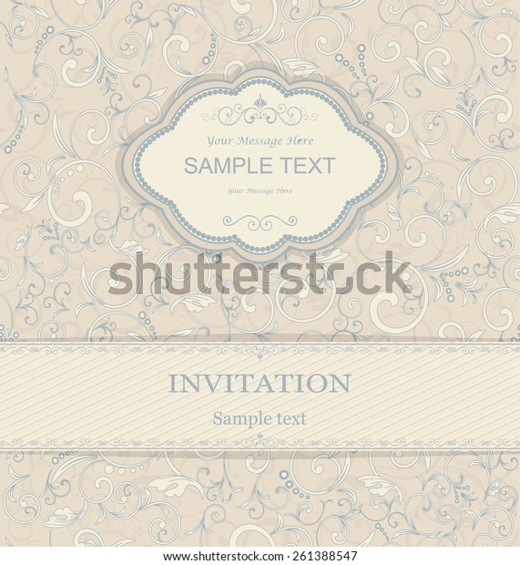 Vintage Invitation Card Victorian Pattern Stock Vector (Royalty Free ...