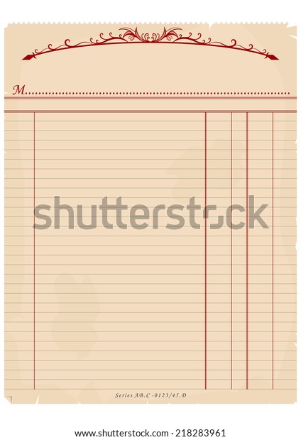 Vintage Invoice Accounting Document Vector Base Stock Vector (Royalty ...
