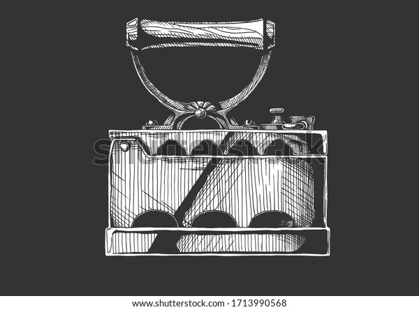 Vintage Iron Vector Hand Drawn Illustration Stock Vector (Royalty Free ...
