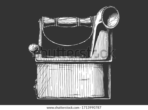 Vintage Iron Vector Hand Drawn Illustration Stock Vector (Royalty Free ...