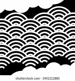 Vintage Japanese Cloud Pattern Illustration Vector Stock Vector ...