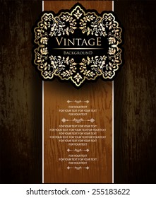 Vintage Label Background Wood Texture Stock Vector (Royalty Free ...