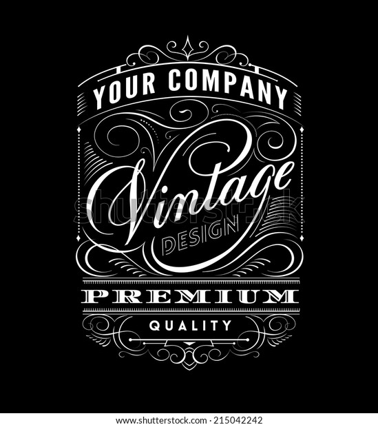 Vintage Label Design Stock Vector (Royalty Free) 215042242