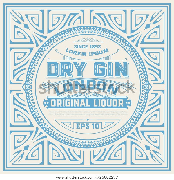 Vintage Label Gin Design Stock Vector (Royalty Free) 726002299 ...