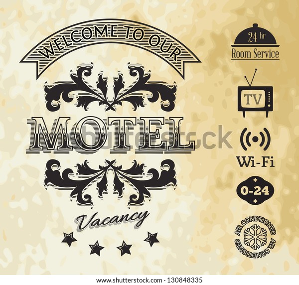 Vintage Label Motels Stock Vector (Royalty Free) 130848335 | Shutterstock