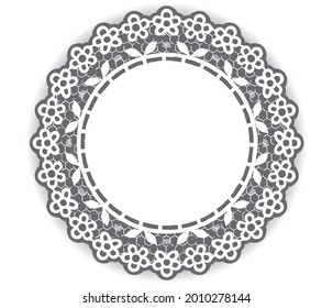 Vintage Lace Round Frame Vector Illustration Stock Vector (Royalty Free ...