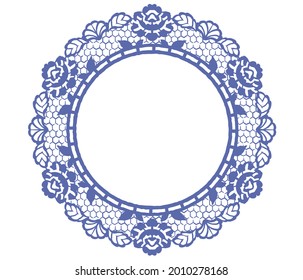 Vintage Lace Round Frame Vector Illustration Stock Vector (Royalty Free ...