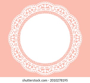 Vintage Lace Round Frame Vector Illustration Stock Vector (Royalty Free ...