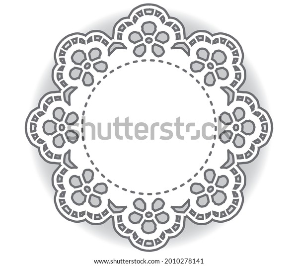 Vintage Lace Round Frame Vector Illustration Stock Vector (Royalty Free ...