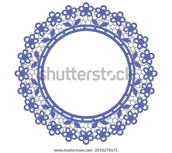 Vintage Lace Round Frame Vector Illustration Stock Vector (Royalty Free ...