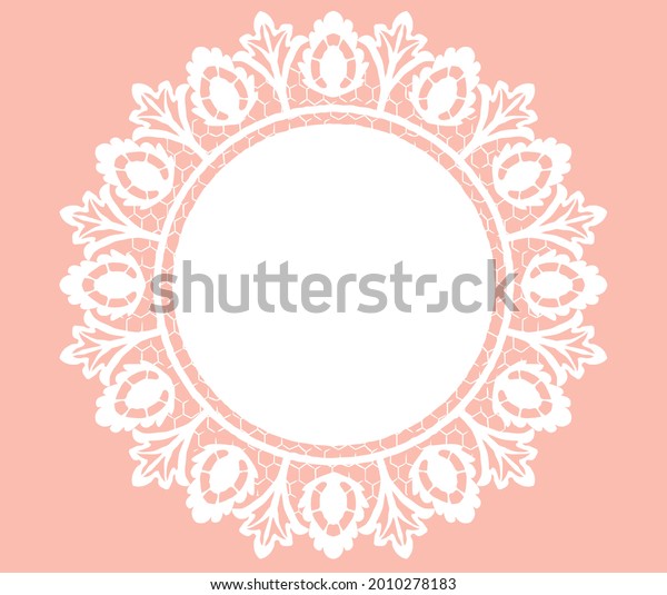 Vintage Lace Round Frame Vector Illustration Stock Vector (Royalty Free ...