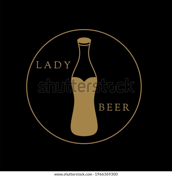 Vintage Lady Beer Logo Design Vector Stock Vector (Royalty Free ...