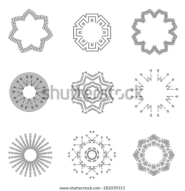 Vintage Light Rays Icons Set Vector Stock Vector (Royalty Free ...