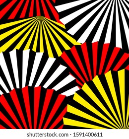 Vintage Line Art Pattern Black Fan Stock Vector (Royalty Free ...