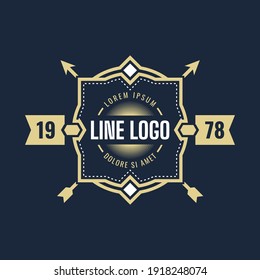 Vintage Logo Design Vector Illustration Frame Stock Vector (Royalty ...