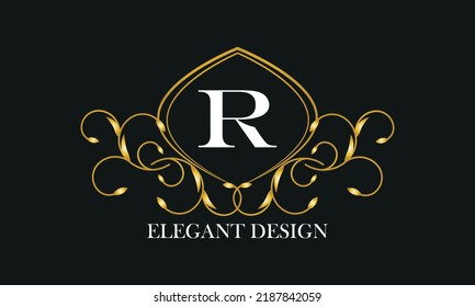 340 Golden Ornamental Letter R With Flourishes Images, Stock Photos ...