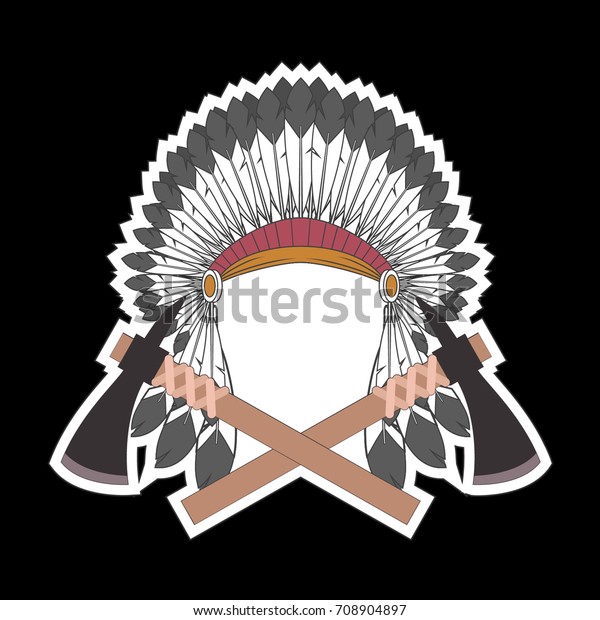 Vintage Logo Native American Stock Vector (Royalty Free) 708904897