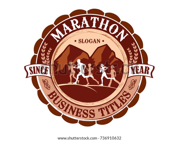 Vintage Marathon Emblem Stock Vector (Royalty Free) 736910632