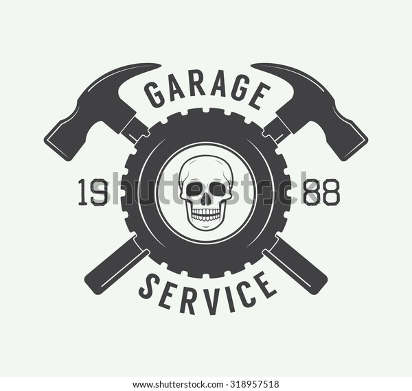 Vintage Mechanic Label Emblem Logo Vector Stock Vector (Royalty Free ...