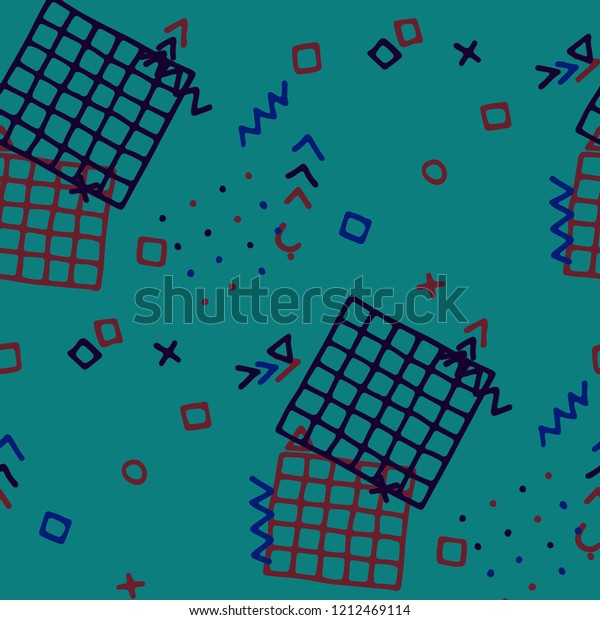 Vintage Memphis Pattern Seamless Background Wallpaper Stock Vector ...